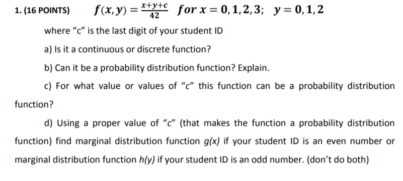 Solved “c” is the last digit of your student ID: if it is | Chegg.com
