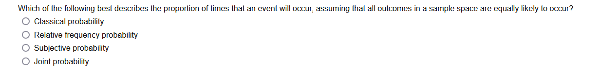 Solved Which of the following best describes the proportion | Chegg.com
