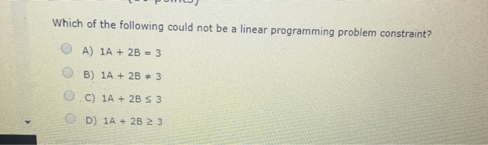 Solved Which of the following could not be a linear | Chegg.com