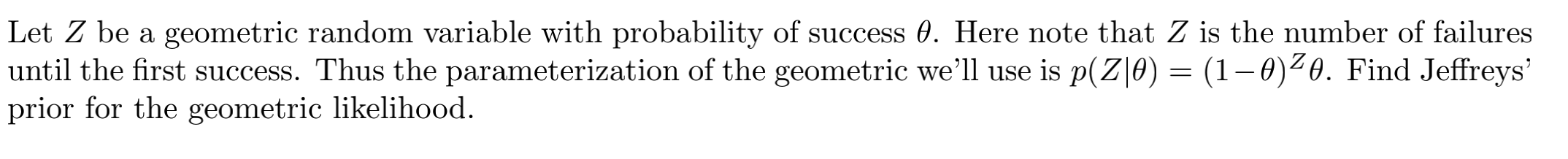 Solved Let Z be a geometric random variable with probability | Chegg.com