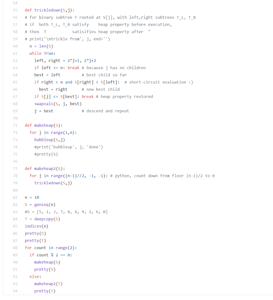 Solved 1. From the course code repo, consider makeheap2() in | Chegg.com