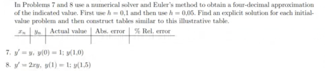Solved In Problems 7 and 8 use a numerical solver and | Chegg.com