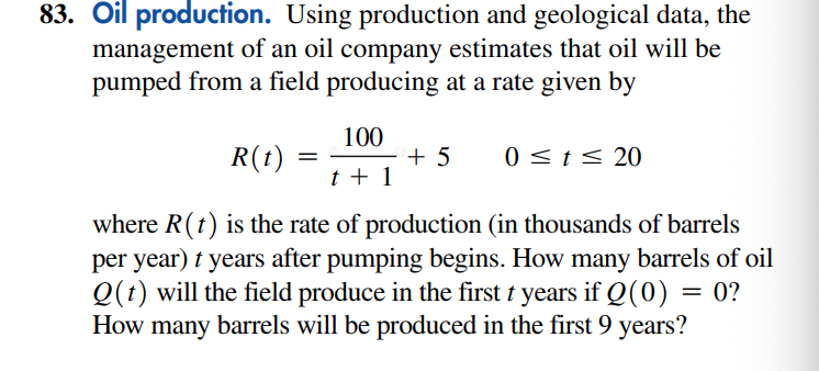 Solved 83. Oil production. Using production and geological | Chegg.com