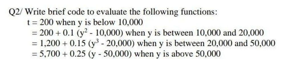 Solved Q2/ Write brief code to evaluate the following | Chegg.com