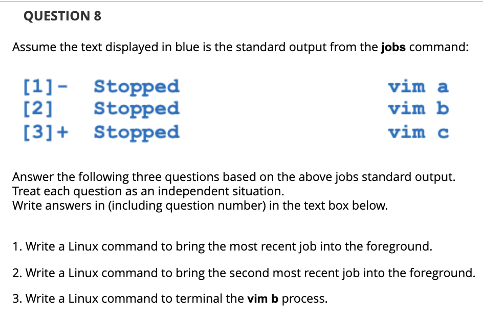 Solved QUESTION 8 Assume the text displayed in blue is the | Chegg.com