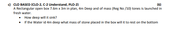 Solved c) CLO BASED (CLO-2, C-2 Understand, PLO-2) (6) A | Chegg.com