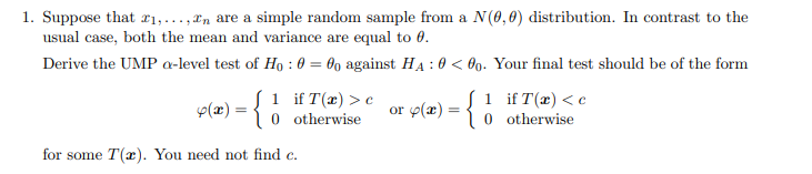 Solved Suppose that x1,dots,xn ﻿are a simple random sample | Chegg.com