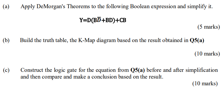 Solved (a) Apply DeMorgan's Theorems to the following | Chegg.com