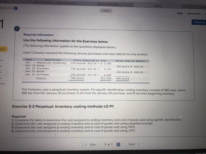 Solved 5 Ex 5-3 6 Help Save & Exit Check my Required | Chegg.com