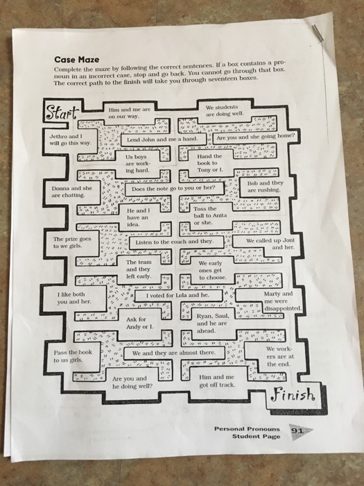 Case Maze Complete the maze by following the correct | Chegg.com