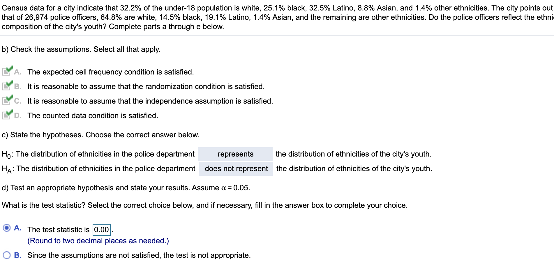 Solved Census data for a city indicate that 32.2% of the | Chegg.com