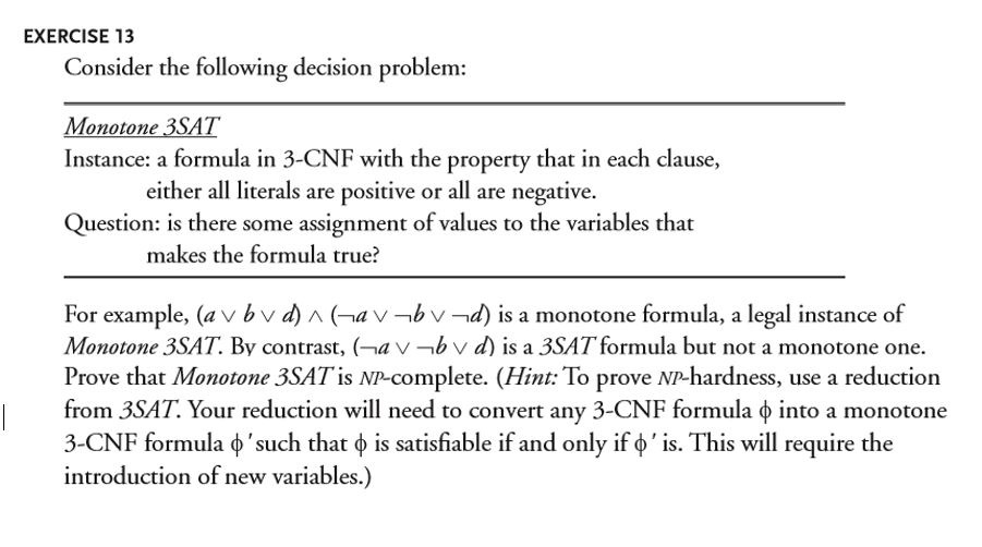 (Solved) : Exercise 13 Consider Following Decision Problem Monotone ... (Solved) : Exercise 13 Consider Following Decision Problem Monotone ...