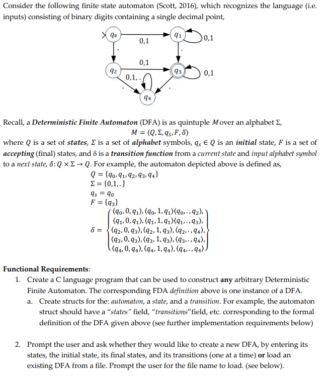 Solved Consider The Following Finite State Automaton Scott
