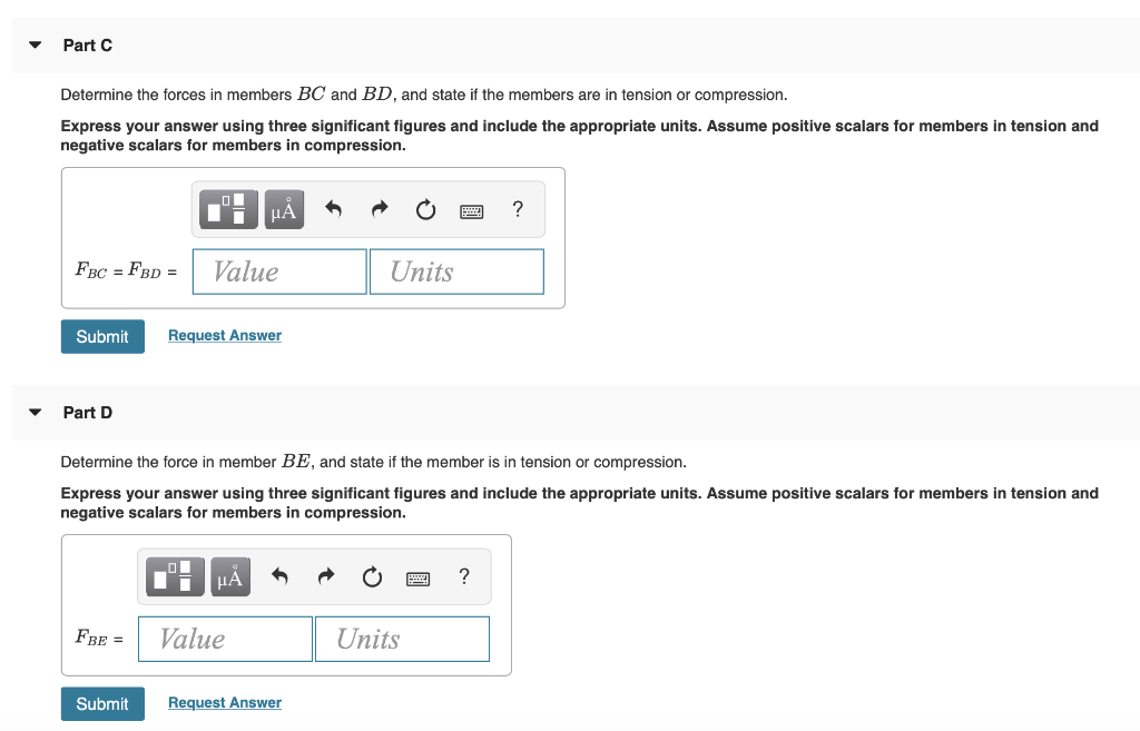 Solved Review Part A Determine The Force In Member Ab And