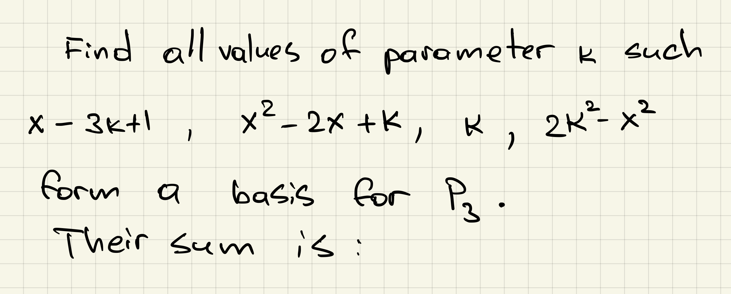 Solved Find all values of parameter k such K X - 36+1 3k | Chegg.com