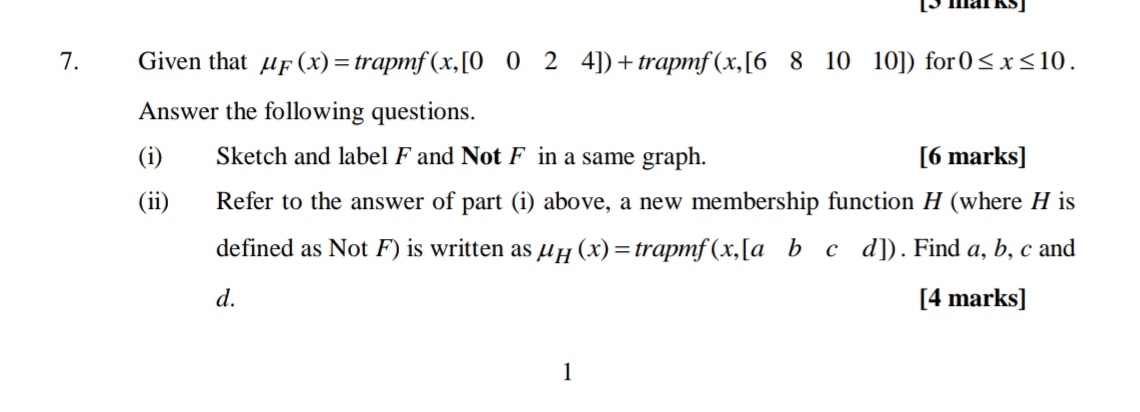 Solved Tmarks Given that u(x) = trapmf (x,[0 0 2 4)+trapmf | Chegg.com