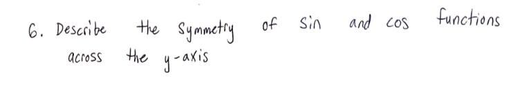 Solved 6. Describe the symmetry of sin and cos functions | Chegg.com
