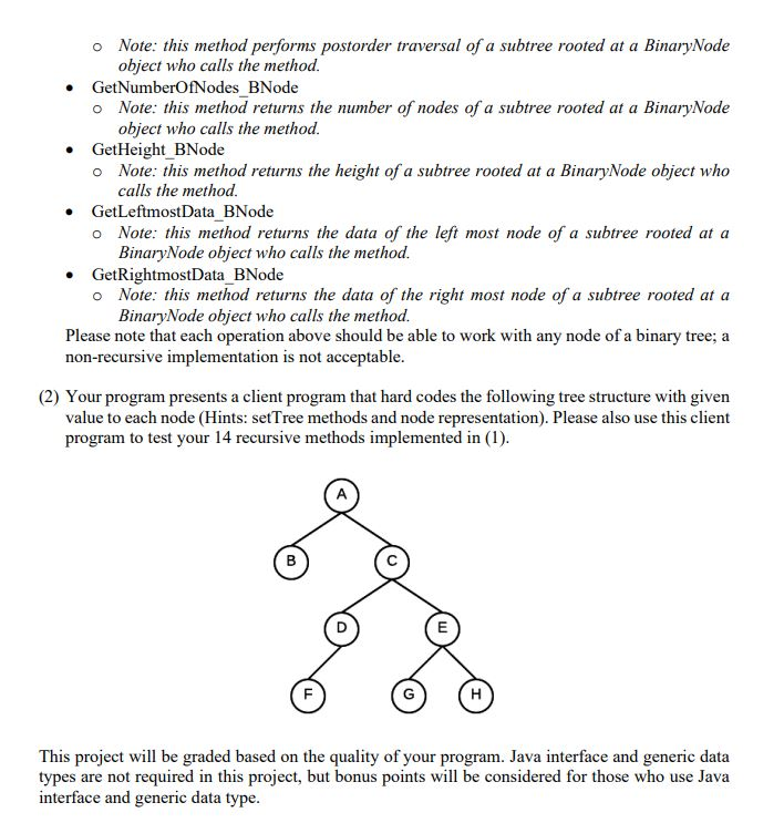 I am writing the code for BinaryNode but I need | Chegg.com