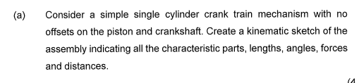 Solved (a) Consider a simple single cylinder crank train | Chegg.com