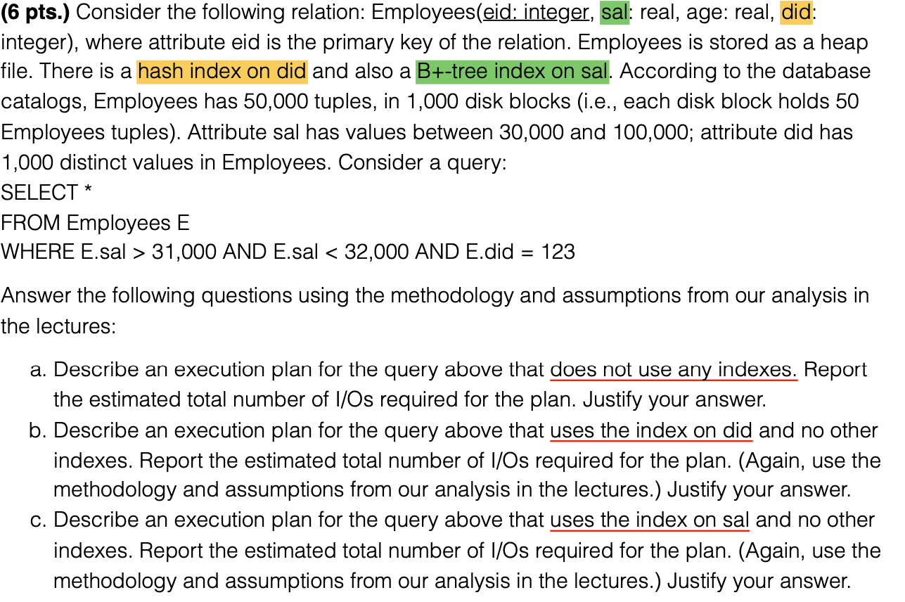 Solved (6 pts.) Consider the following relation: | Chegg.com