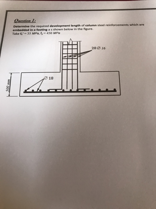 Solved Question Determine the required development length of | Chegg.com