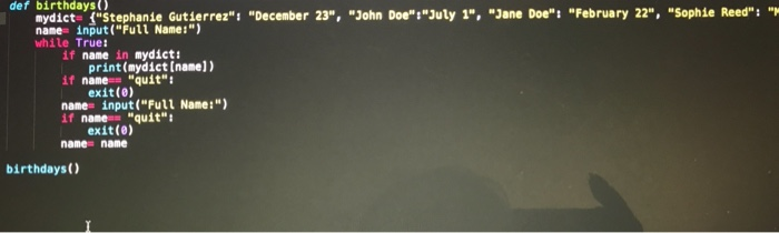 Solved 1. Create a python program (birthday | Chegg.com