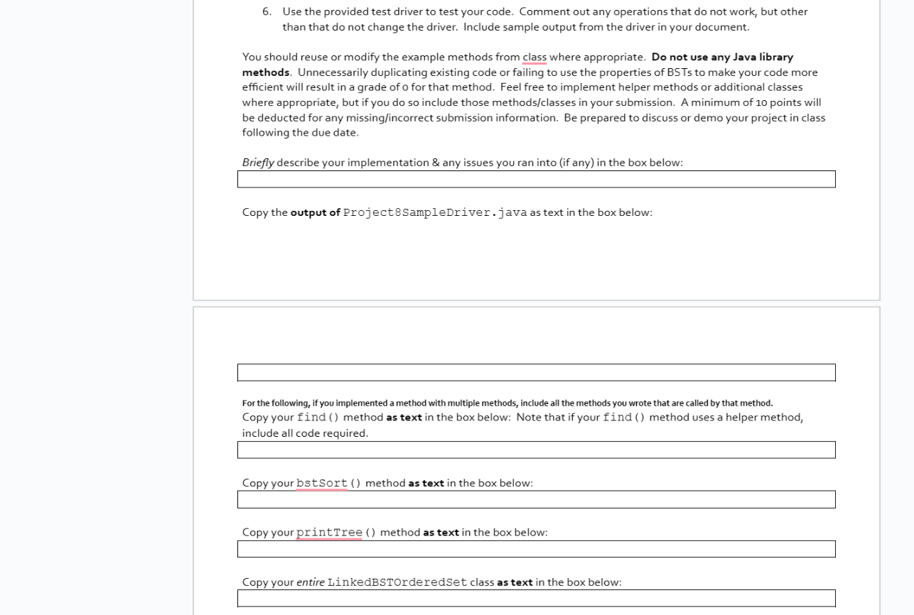 Solved Programming Project - Search Trees Submit this | Chegg.com