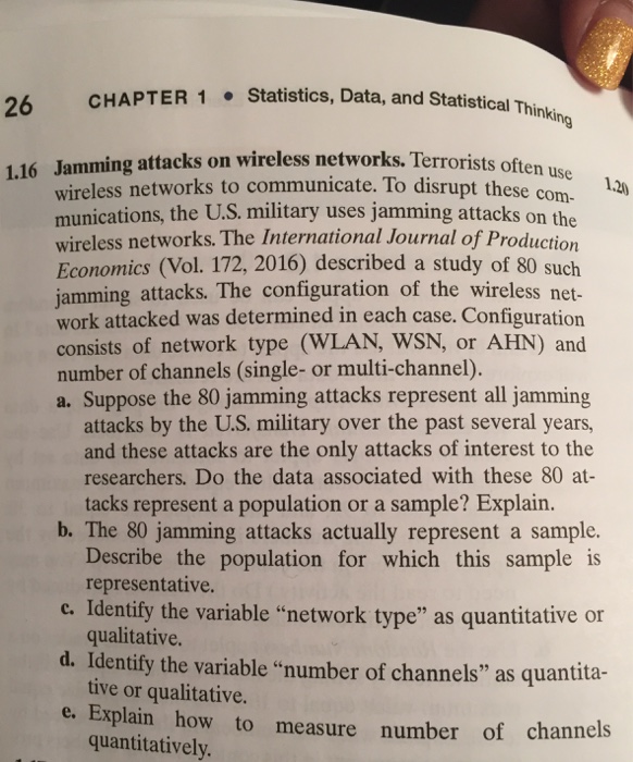 Solved Stical Thinking 1 16 Jamming Attacks On Wireless