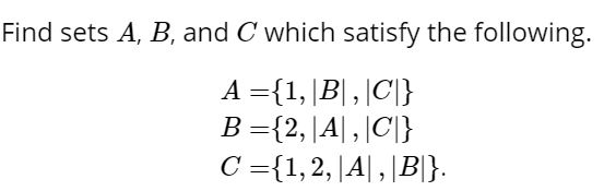 Solved Find sets A, B, and C which satisfy the following. A | Chegg.com