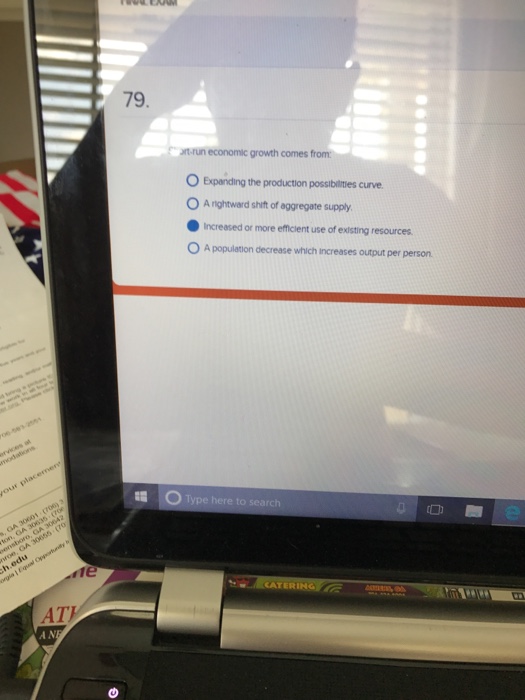 Solved Short-run economic growth comes from: Expanding the | Chegg.com