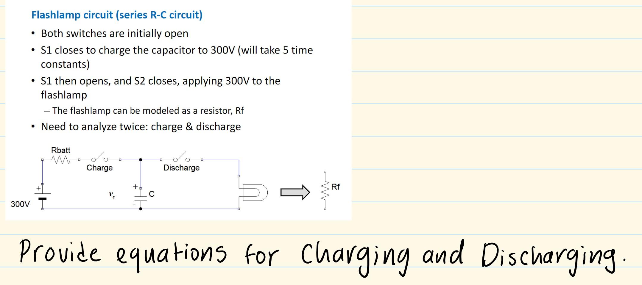 Solved Flashlamp circuit (series R-C circuit) - Both | Chegg.com