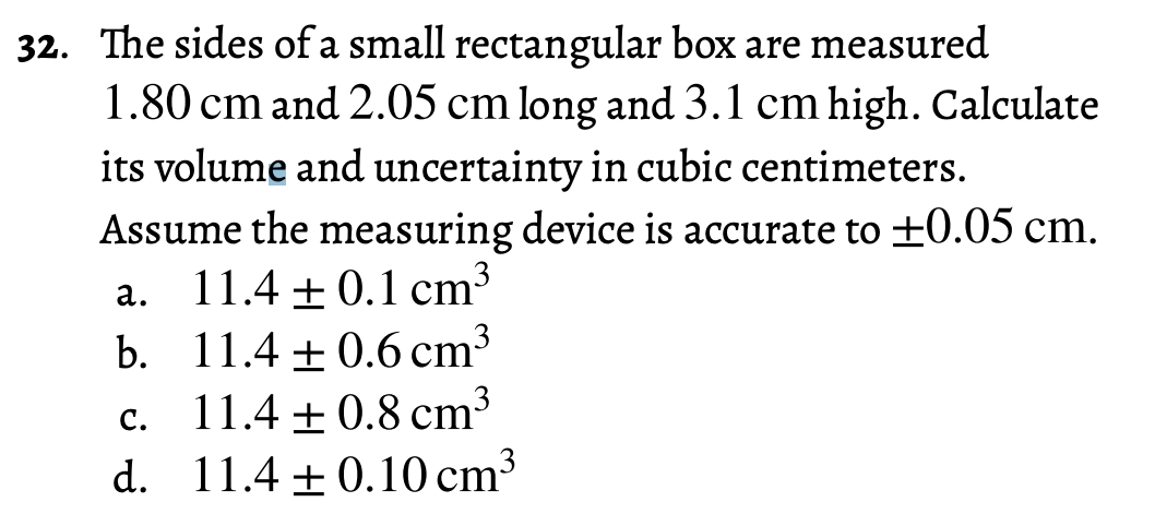 Solved 2. The sides of a small rectangular box are measured | Chegg.com