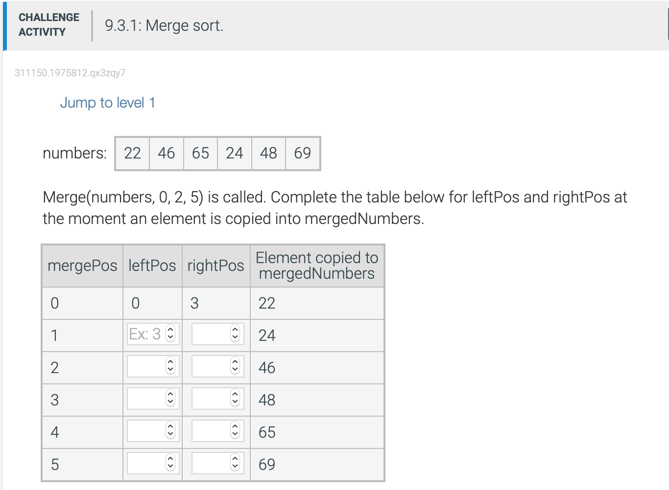 Solved CHALLENGE ACTIVITY 9.3.1: Merge sort. | Chegg.com