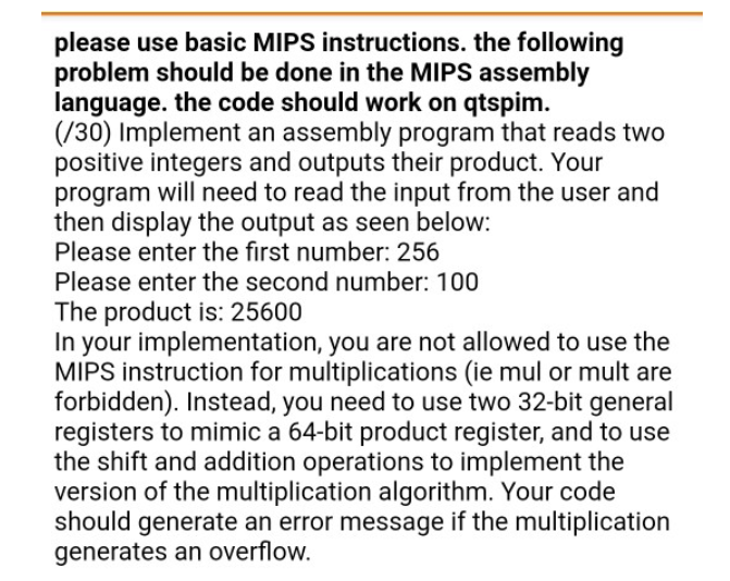 please use basic MIPS instructions. the following | Chegg.com