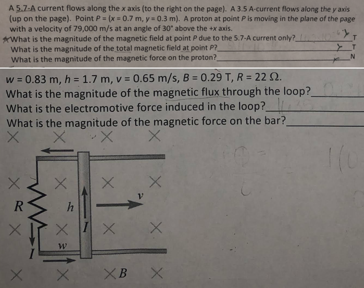 Solved A 5.7-A current flows along the x axis (to the right | Chegg.com