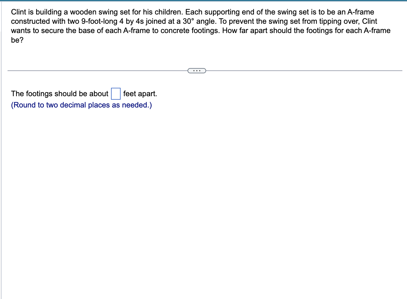 Solved Clint is building a wooden swing set for his | Chegg.com