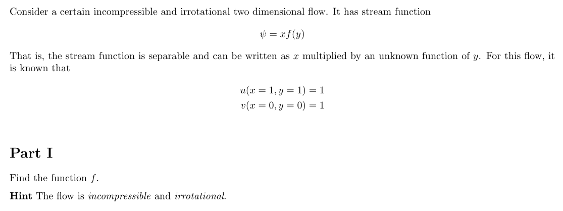 Solved Consider a certain incompressible and irrotational | Chegg.com