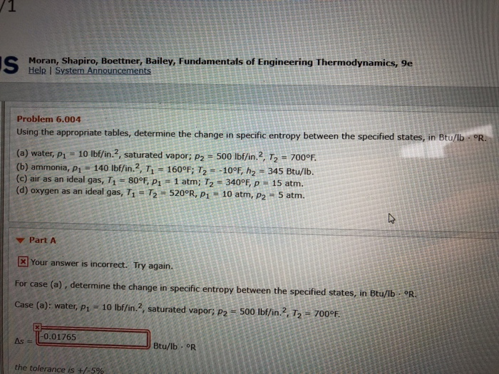Solved Using the appropriate tables, determine the change in | Chegg.com