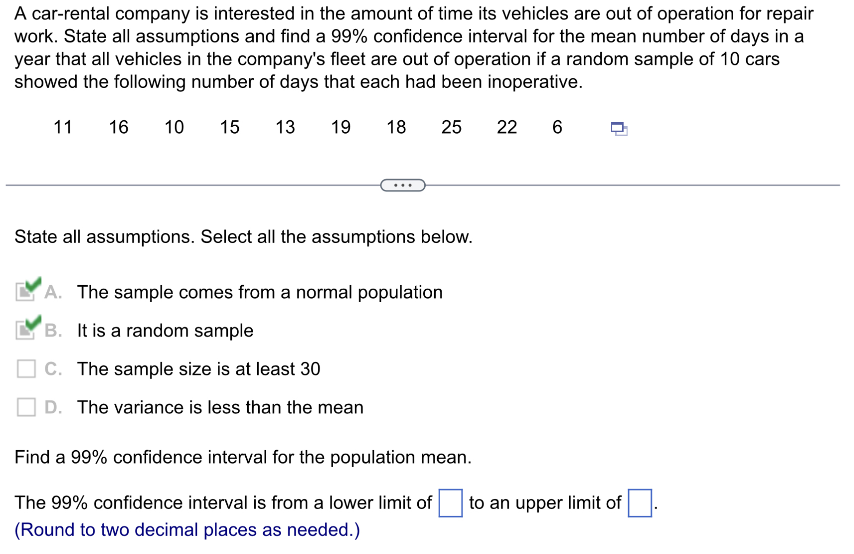 Solved A car-rental company is interested in the amount of | Chegg.com