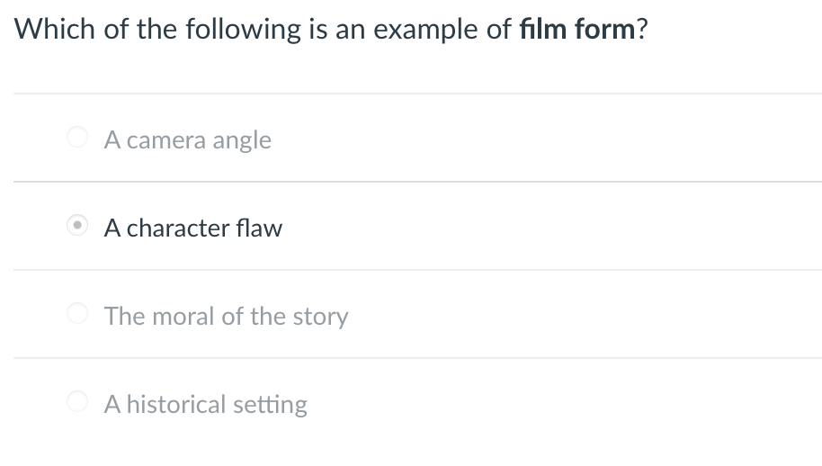 Solved Which of the following is an example of film form? A | Chegg.com