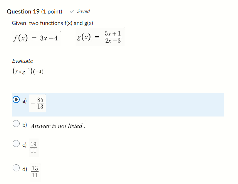 Solved Given Two Functions Fx And Gx 