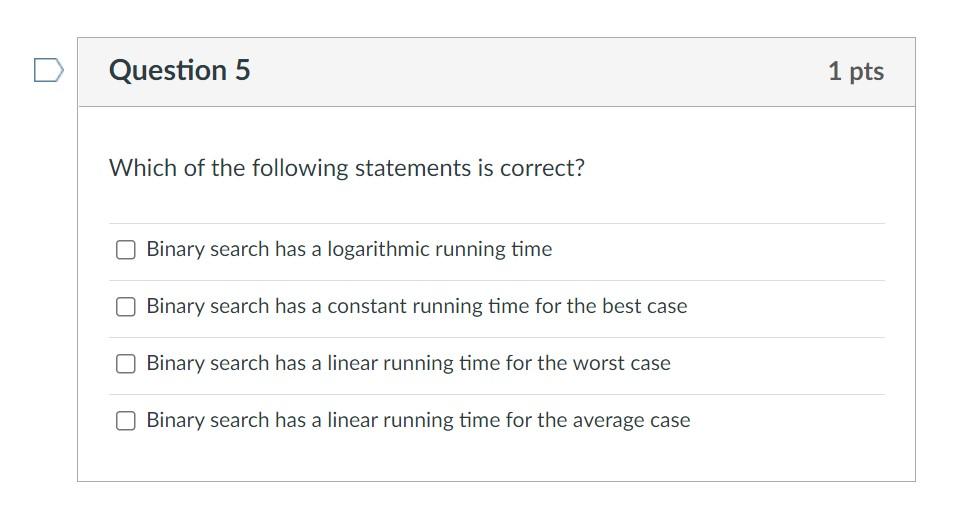 Solved Which of the following statements is correct? Binary | Chegg.com