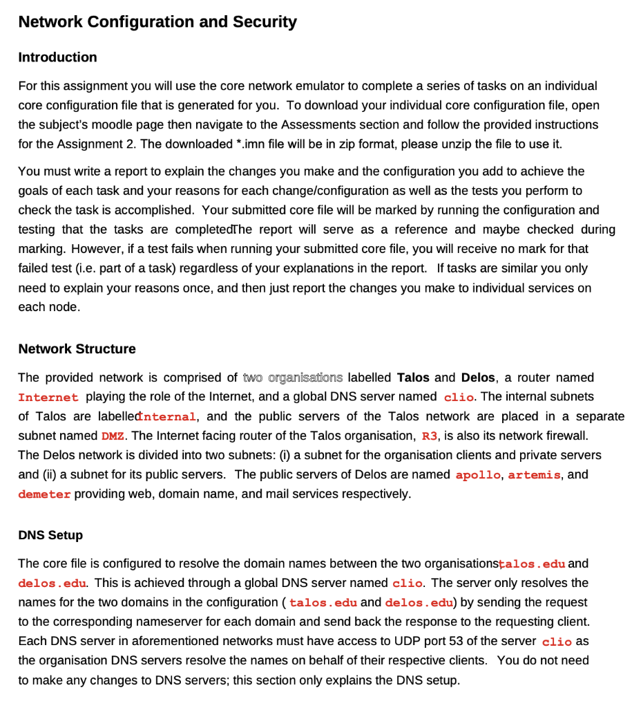 Solved Network Configuration and Security Introduction For | Chegg.com