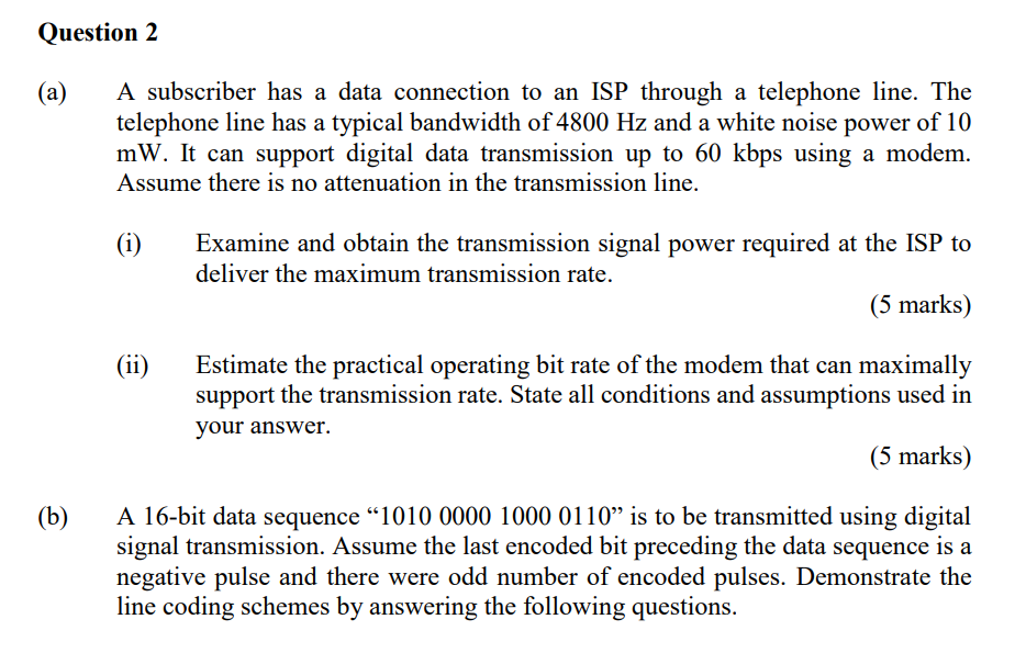 Solved (a) A subscriber has a data connection to an ISP | Chegg.com