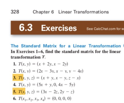 Solved 328 Chapter 6 Linear Transformations 6.3 Ex ercises | Chegg.com