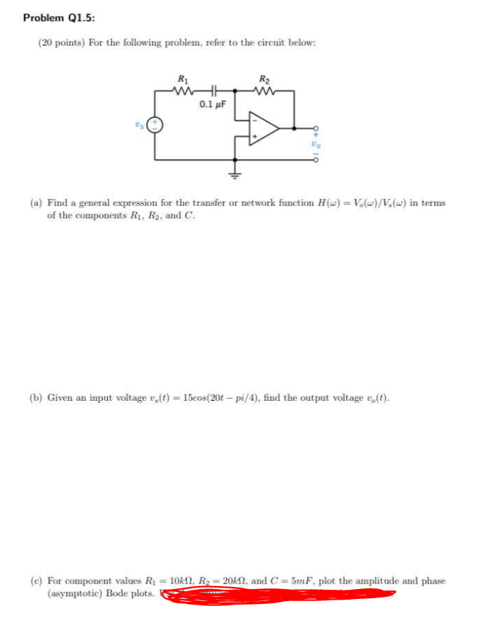Solved Problem Q1.5: (20 points) For the following problem, | Chegg.com