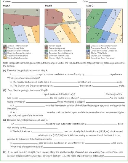 Solved Course: Date: Map A Map B MMapC Note In legends like | Chegg.com