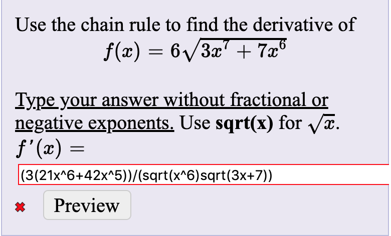 Solved Use the chain rule to find the derivative of f(г) — | Chegg.com