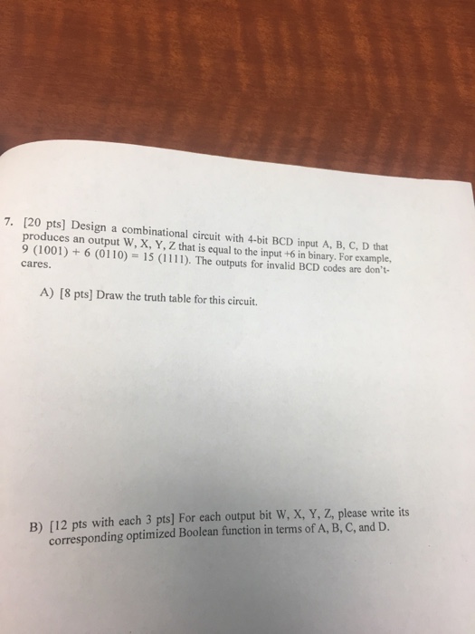 Solved Design a combinational circuit with 4-bit BCD input | Chegg.com