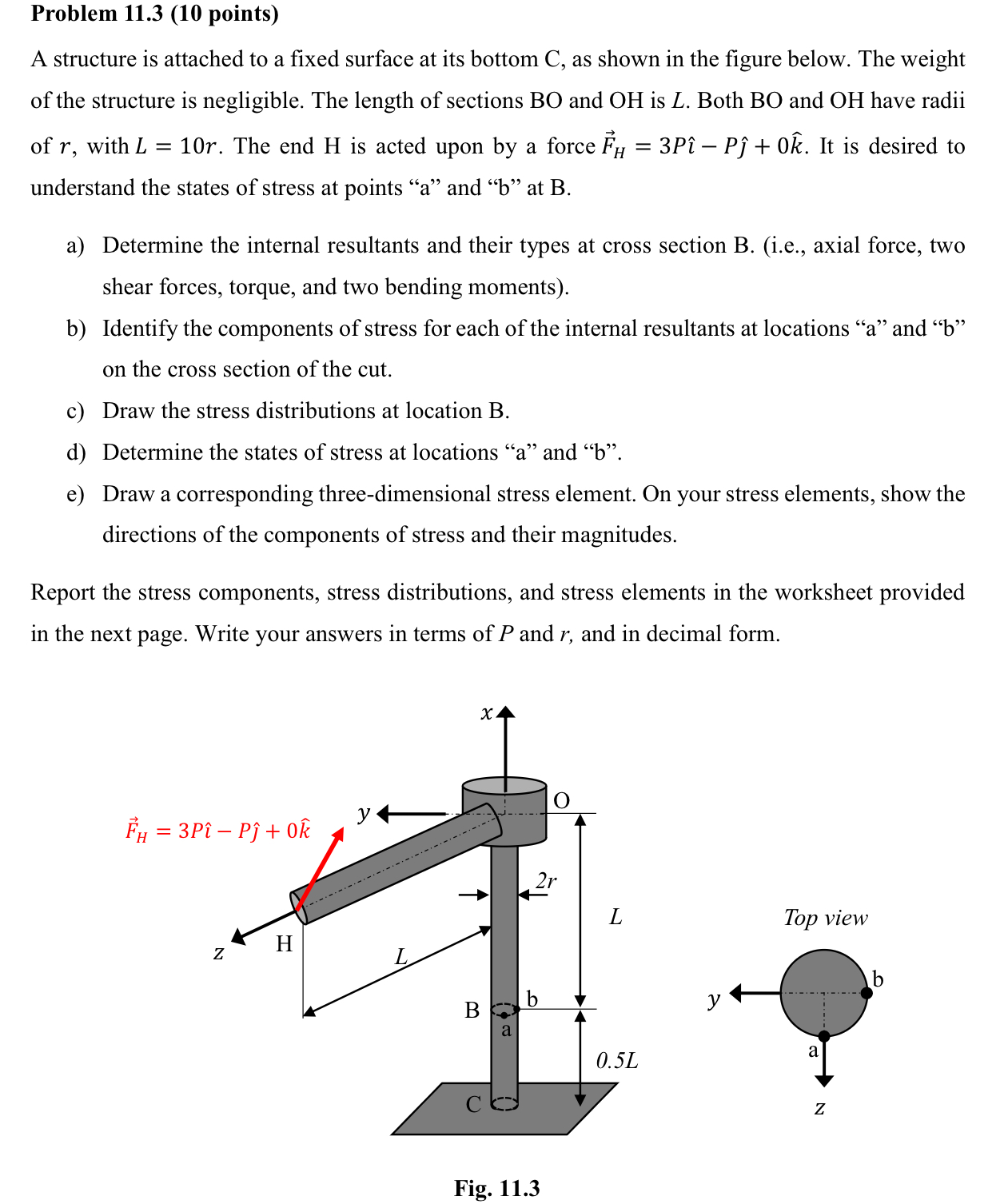 A structure is attached to a fixed surface at its | Chegg.com